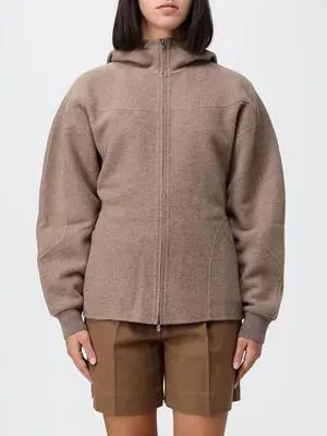 Max Mara Relaxed Fit Knit Hoodie In Wool And Cashmere With Zip Closure - Cream