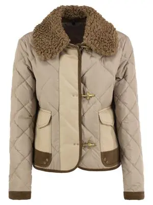 FAY Mini 3 Ganci Quilted Jacket With Detachable Collar - Multicolor