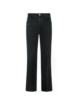 Marni Logo-patch Wide-leg Jeans - Black
