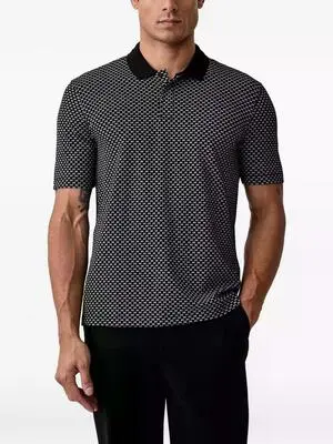 Armani Exchange Logo-print Short-sleeve Polo Shirt - Black
