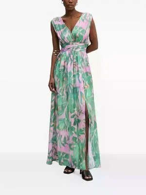 MORGAN Floral-print Sleeveless Maxi Dress - Pink