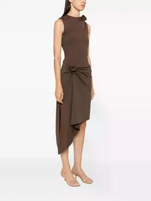Coperni Flower-detail Asymmetric Midi Dress