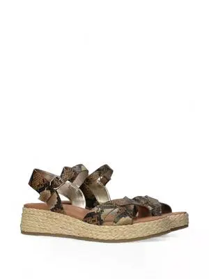 MEXX Snake-effect Espadrille Sandals - Brown
