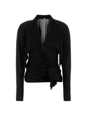 Balmain Draped Open-neck Top