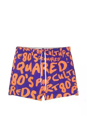 Dsquared2 Logo-print Drawstring Swim Shorts - Purple