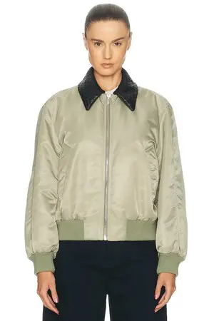 Bottega Veneta Blouson Jacket In Sage - Tarragon