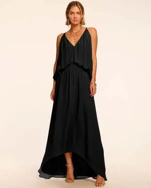 Ramy Brook Ambar Draped V-neck Maxi Dress