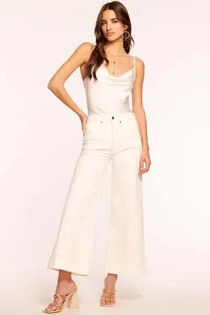 Ramy Brook Tyra 5-pocket Cropped Wide Leg Jean - White