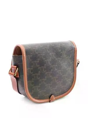 Celine 2010s Medium Folco Triomphe Canvas Shoulder Bag