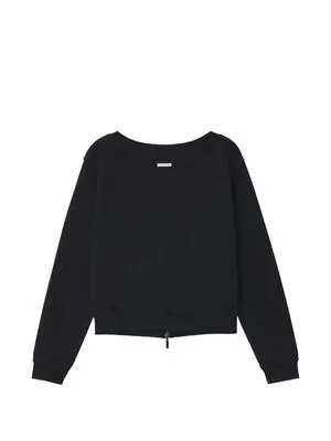 Izzue Distressed Heart-patch Zip-up Sweatshirt - Black