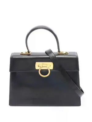 FERRAGAMO 2000s Gancini Shoulder Bag - Black
