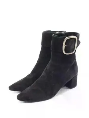 Saint Laurent 2000s Buckled Suede Ankle Boots