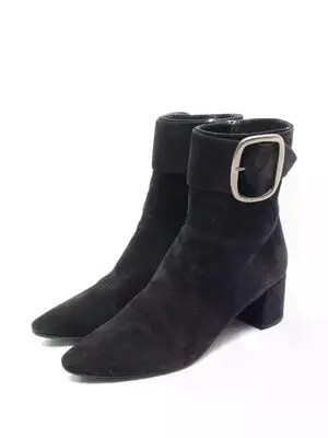 Saint Laurent 2000s Buckled Suede Ankle Boots