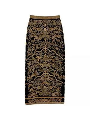 Alice + Olivia Damask-print Straight Midi Skirt