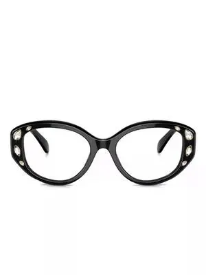 SWAROVSKI Crystal-embellished Cat-eye Glasses - Black