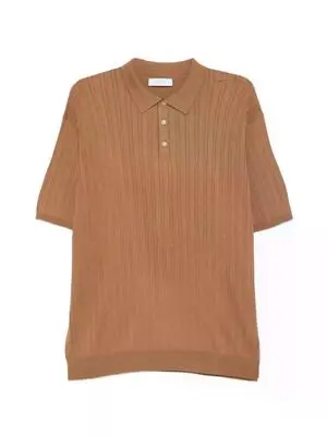 DIKTAT Ribbed-knit Polo Shirt - Brown