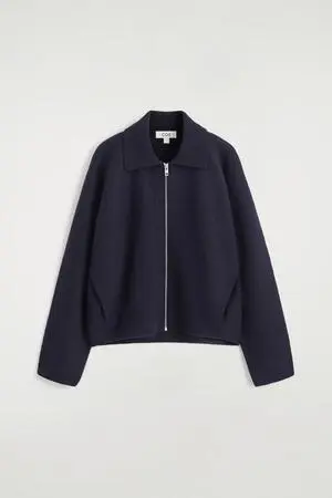 Cos Sculpted Merino Wool Zip-up Jacket