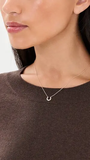 Zoe Chicco 14k Bezel Diamond Horseshoe Necklace