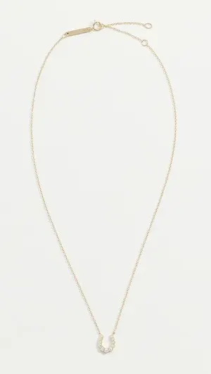 Zoe Chicco 14k Bezel Diamond Horseshoe Necklace