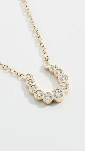 Zoe Chicco 14k Bezel Diamond Horseshoe Necklace