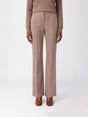Max Mara Prince Of Wales Check Wide-leg Trousers In Virgin Wool - Brown
