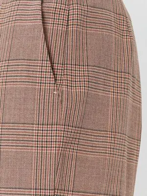 Max Mara Prince Of Wales Check Wide-leg Trousers In Virgin Wool