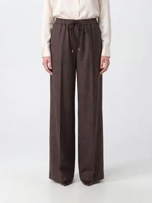 Max Mara Max Mara Women Max Mara High-Waisted Shetland Wool Wide-Leg Palazzo Trousers Gray