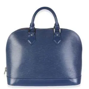 LOUIS VUITTON Navy Epi Alma PM Blue
