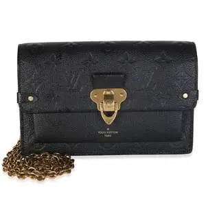 LOUIS VUITTON Monogram Empreinte Vavin Chain Wallet - Black