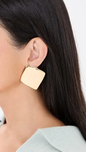 ADINA EDEN Solid Square Stud Earrings