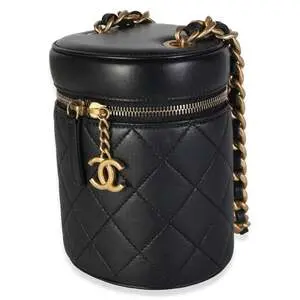 Chanel Quilted Lambskin Side Note Vanity Case