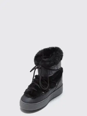 Moon Boot Ltrack Low Faux Fur Snow Boots With Logo Print