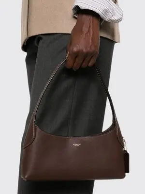 COACH Brooklyn Shoulder Bag In Natural Grain Leather With Charm And Zip Closure