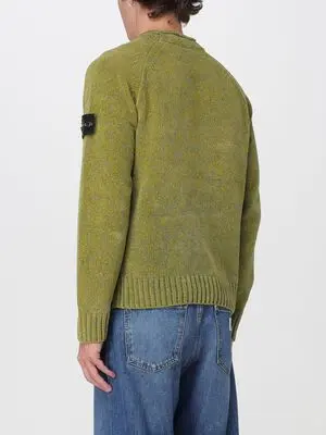 Stone Island Crewneck Cotton Jumper With Compass Logo Patch - Green