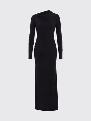 Andamane Asymmetric Neckline Long Jersey Gown With Slim Fit