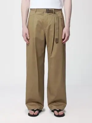 Sacai Wide-leg Cotton Trousers With Adjustable Waist And Drawstring Hem