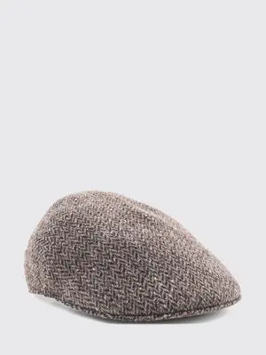 Brunello Cucinelli Chevron Virgin Wool Beret With Visor