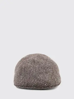 Brunello Cucinelli Chevron Virgin Wool Beret With Visor