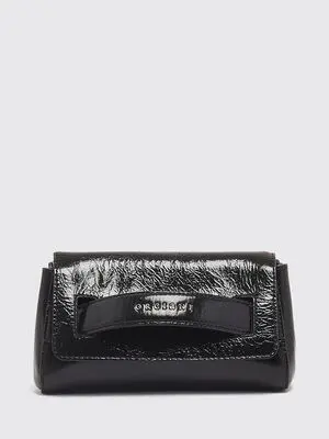 Orciani Gossip Mini Handbag In Laminated Leather With Flap Closure - Black