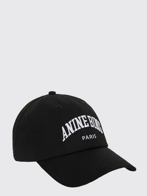 ANINE BING Cotton Baseball Cap With Contrasting Logo And Visor