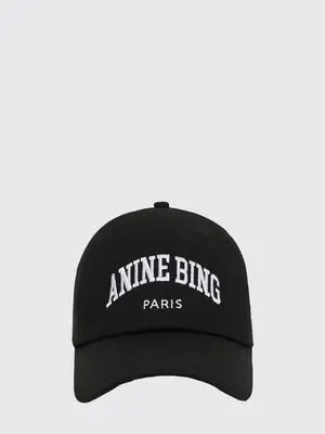 ANINE BING Cotton Baseball Cap With Contrasting Logo And Visor