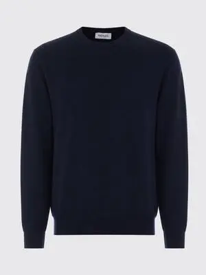 Premiata Crewneck Jumper In Pure Merino Wool With Ribbed Trims - Blue