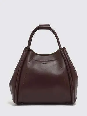 Max Mara Marins Smooth Leather Handbag With Double Handle - Burnt
