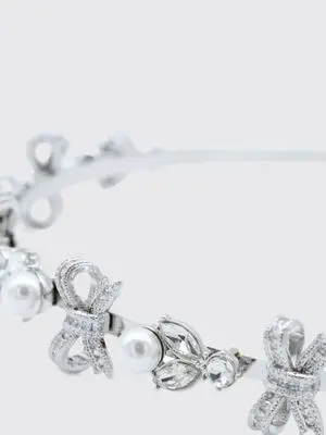 SELF-PORTRAIT Rigid Metal Headband With Crystal Embellishment