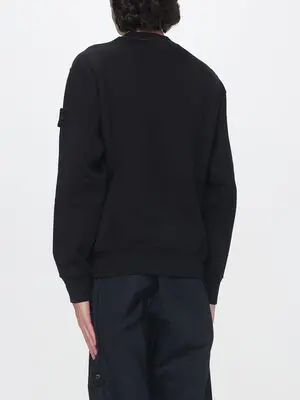 Stone Island Wool And Cotton-blend Crewneck Jumper With Compass Logo Patch - Black