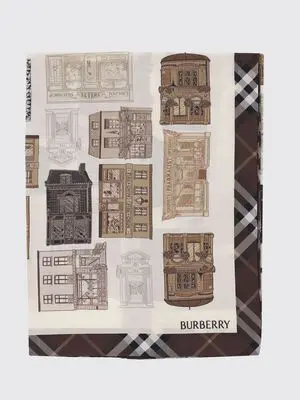 Burberry Square Vintage Check Print Scarf In Mulberry Silk Twill