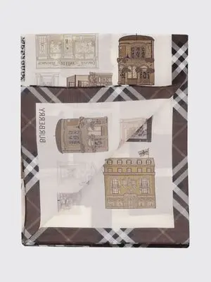 Burberry Square Vintage Check Print Scarf In Mulberry Silk Twill