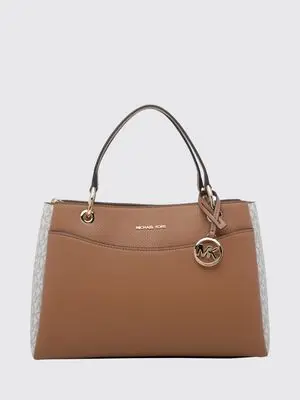 Michael Kors May Monogram Canvas And Leather Handbag With Removable Strap - Earth