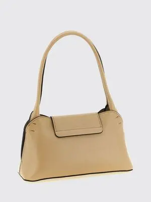 Versace Vivian Calfskin Leather Shoulder Bag With Medusa Logo - Beige