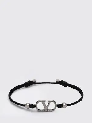 Valentino Garavani Vlogo Signature Cord Bracelet With Drawstring Closure - Black